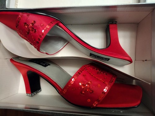 Strapless Sandals Satin Sequin Party Wedding Formal Tango Red by Prima ...