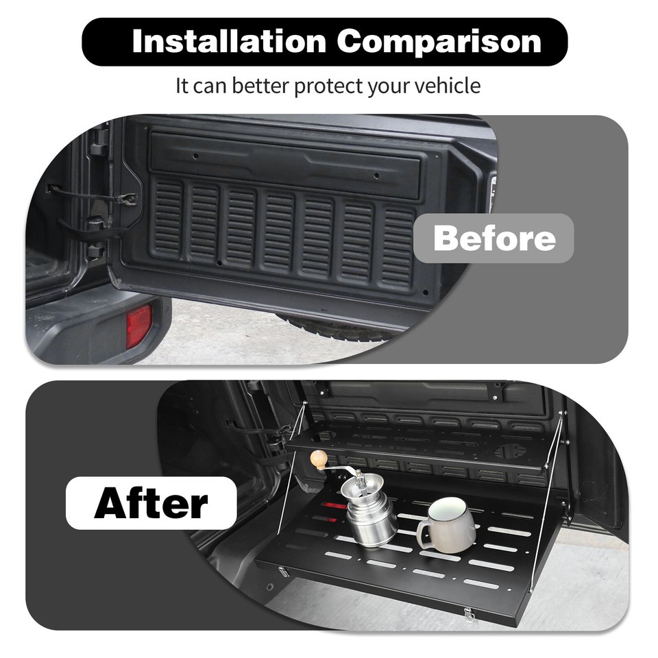 DUAL-Layer Tailgate Table Shelf Panel For Jeep Wrangler JL 2018 19 20 ...