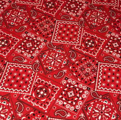 Red - Blazin' Bandana 100% cotton fabric by the yard 36 x 44 - nice ...