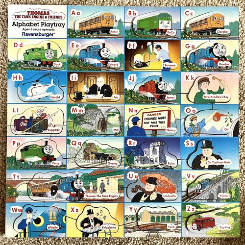 RARE 1991 VTG Thomas Engine & Friends Alphabet Playtray Wood Puzzle ...