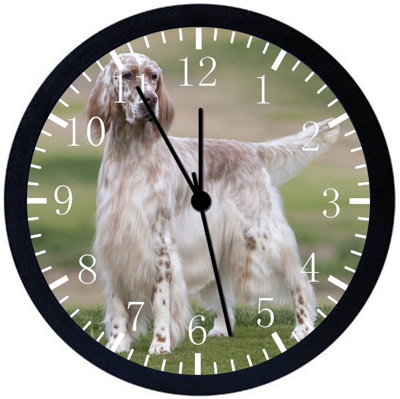 English Setter Black Frame Wall Clock Nice For Decor or Gifts F69 | eBay