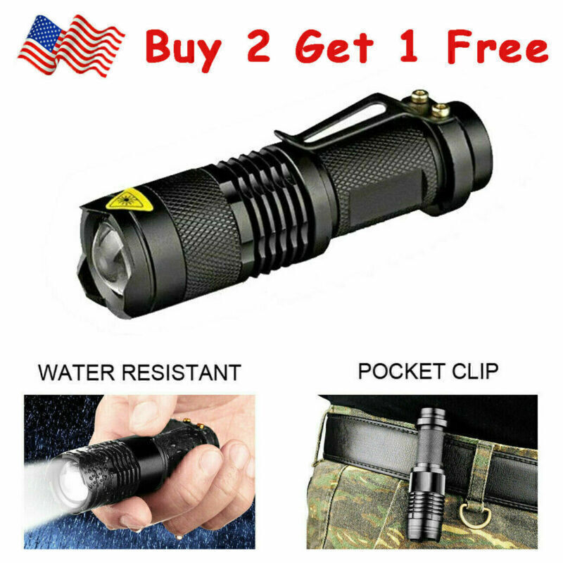 Super Bright LED Tactical Flashlight Military Grade Torch Small ...