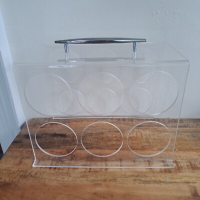 Lucite Acrylic Clear Wine Rack 6 Count Holder Storage 7" x 9" x 12" | eBay