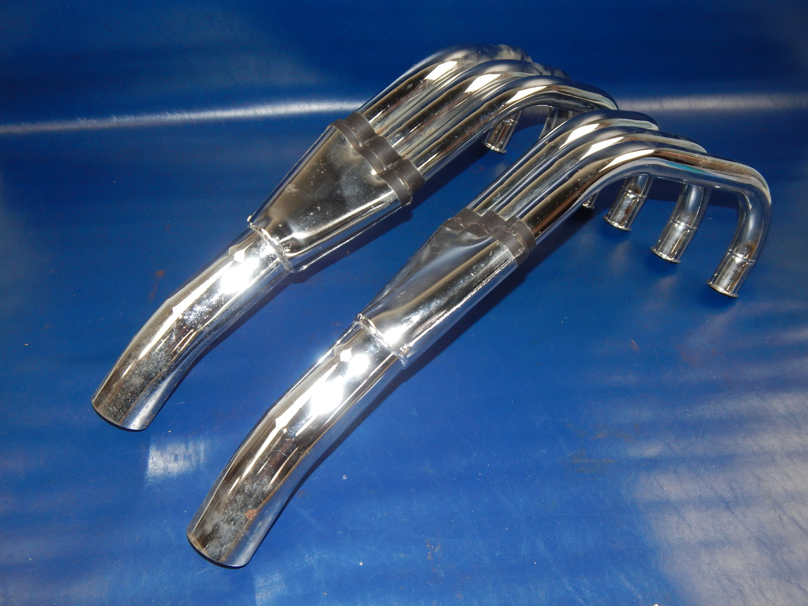 HONDA CBX 1000 MARVING 6 in 2 CHROME OPEN EXHAUST MUFFLER PIPE HEADERS ...
