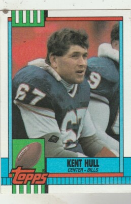 FREE SHIPPING-MINT-1990 Topps #197 Kent Hull Buffalo Bills PLUS BONUS ...