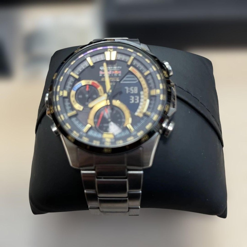 Casio Edifice Red Bull Racing Edition Men's Watch Black Gold Stainless ...