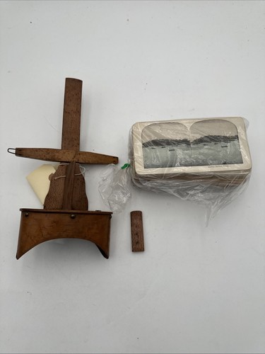 Antique Wooden Stereoscope Viewer - Late 1800's w over 80 Picture Cards ...