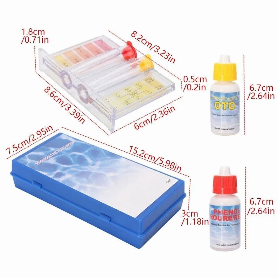 HORMY 2 Way Swimming Pool Testing Kit Water Tester For Chlorine and Ph ...