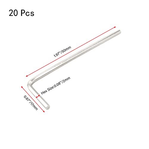 20pcs 3/32" Hex Key Wrench 2.5mm L Shaped Allen Wrench Metric Hex Key ...