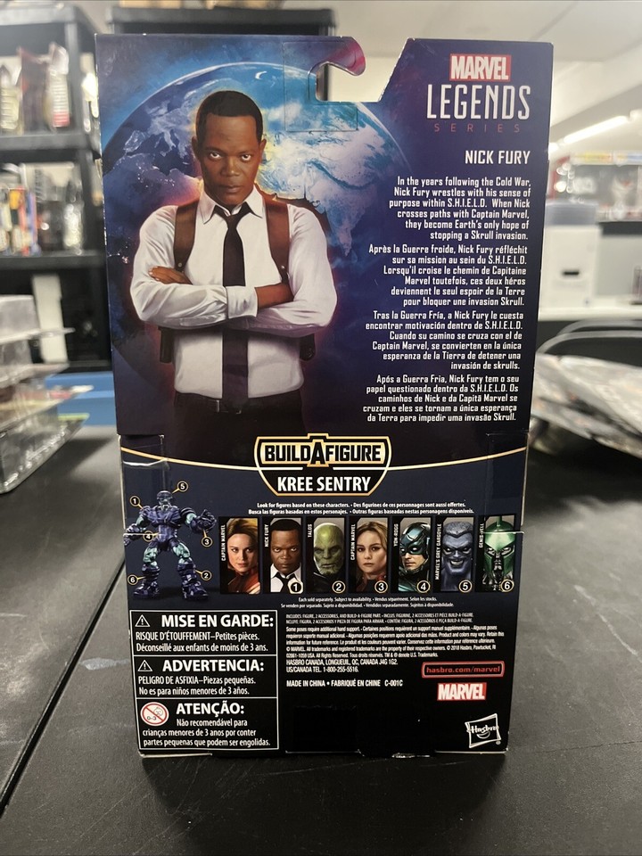 Marvel Legends Capt Marvel Nick Fury Action Figure Kree Sentry BAF Wave ...