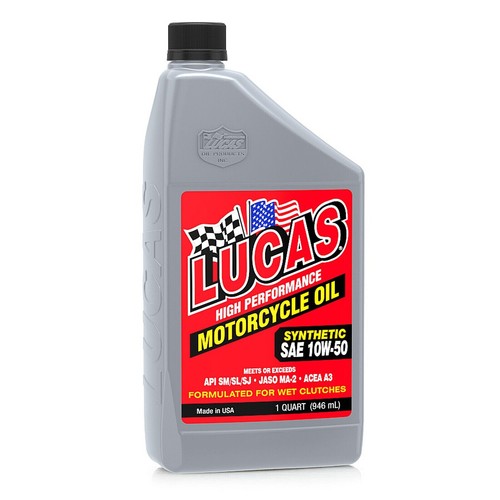 LUCAS OIL 10W-50 4-Stroke Synthetic Hi-Performance Motorcycle Engine ...