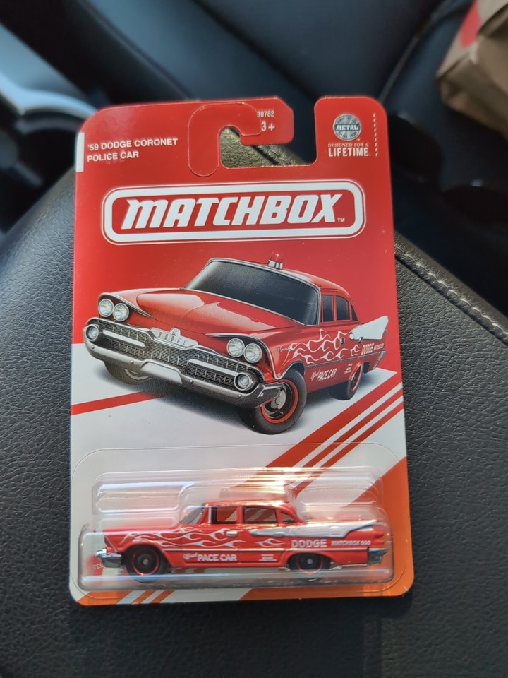 Matchbox 59 Dodge Coronet Police Car Target Red Exclusive Die-Cast 1/4 ...