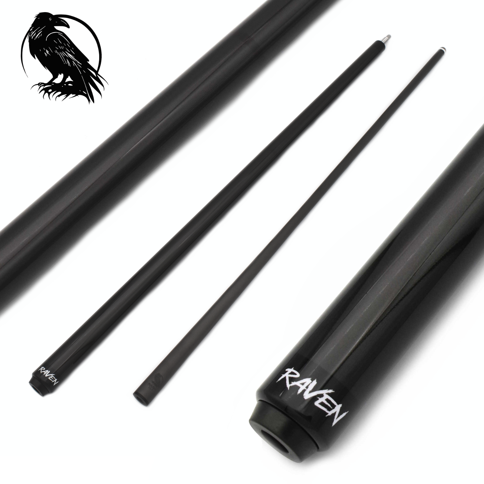 Carbon Fiber Pool Cue, RAVEN R1 Black, 12.4mm, Pro-Taper, Radial, Soft ...