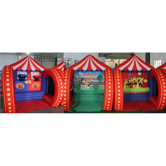 4 In 1 Inflatable Carnival Games Soccer Dart Knock Down Bundle For ...