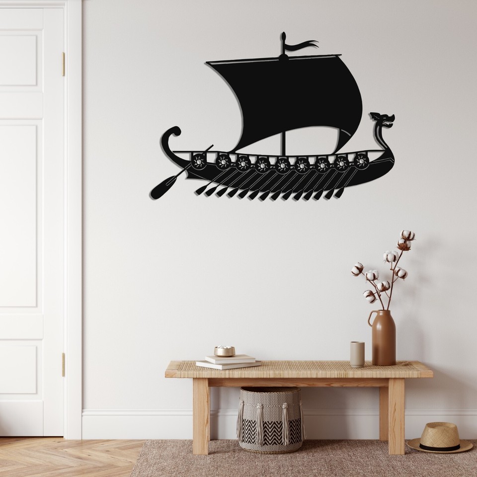 Viking Ship Metal Wall Art, Metal Wall Decor, Home Decor, Wall ...