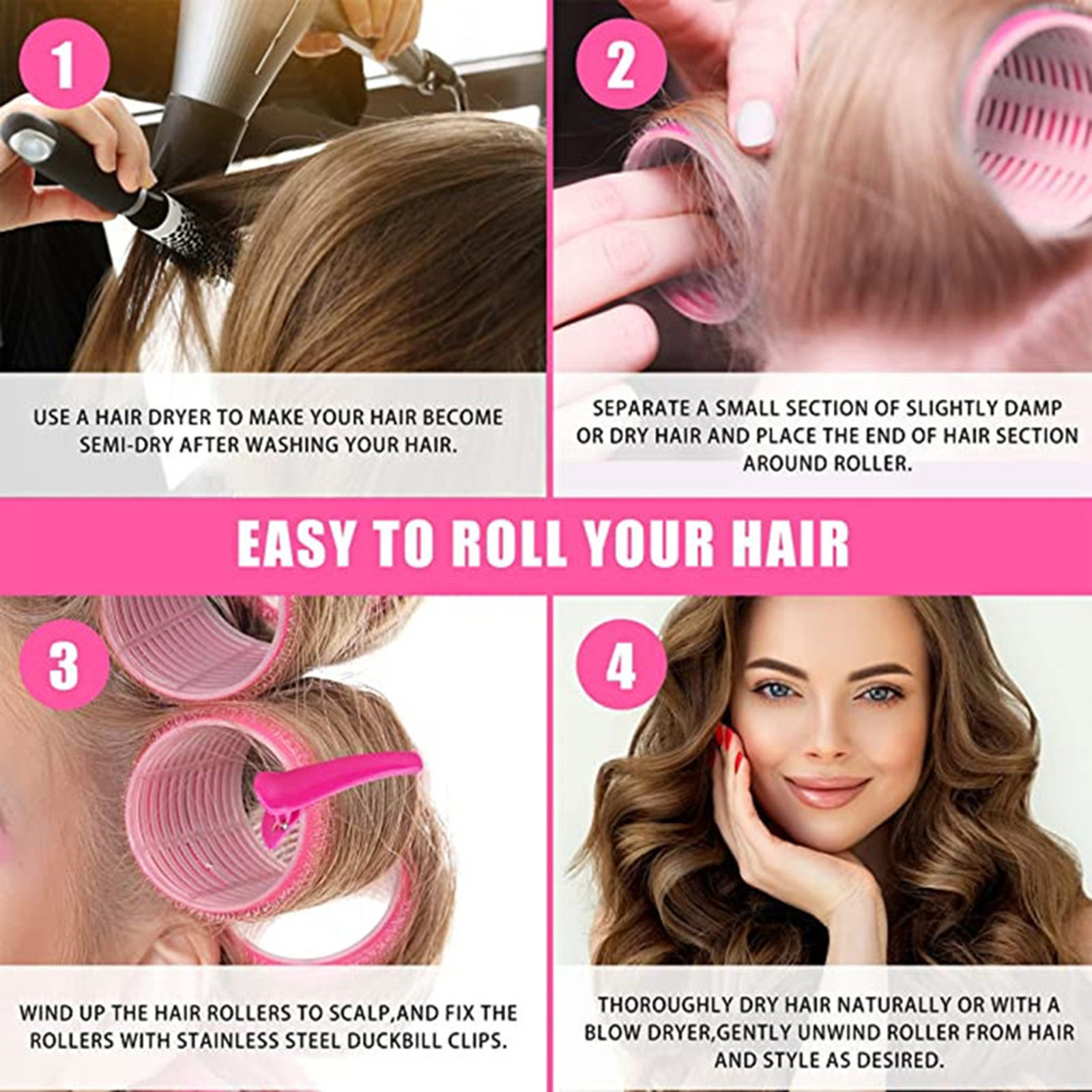 1 Set Bang Roller Drag Prevent Curling Short Long Hair Roller Easy to ...