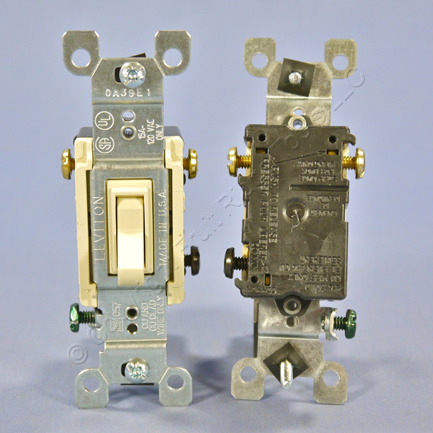 6 Leviton Residential Grade Ivory 3-Way Toggle Light Switches 15A ...