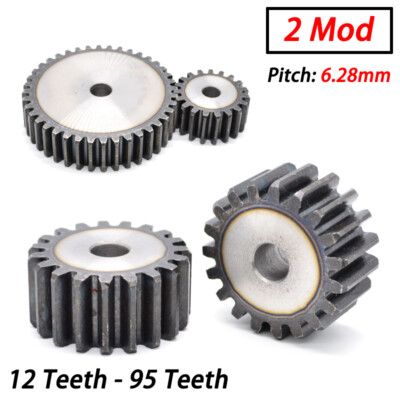 2 Mod 45# Steel Spur Gears Pinion Gear Thickness 20mm 12 - 95 Teeth For ...