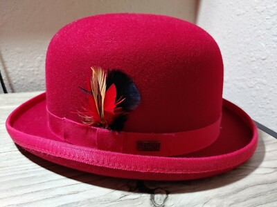 Bailey 100% Red Wool WPL 5923 Medium Men's Hat MADE IN USA | eBay