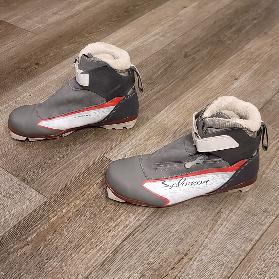 SALOMON Siam 7 SNS Pilot XC Cross Country SKI Boots Slam US 9 Gray Red ...