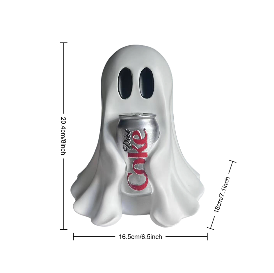 New COCA-COLA Ghost Figurine Holding Diet Coke Can Halloween No drinks ...