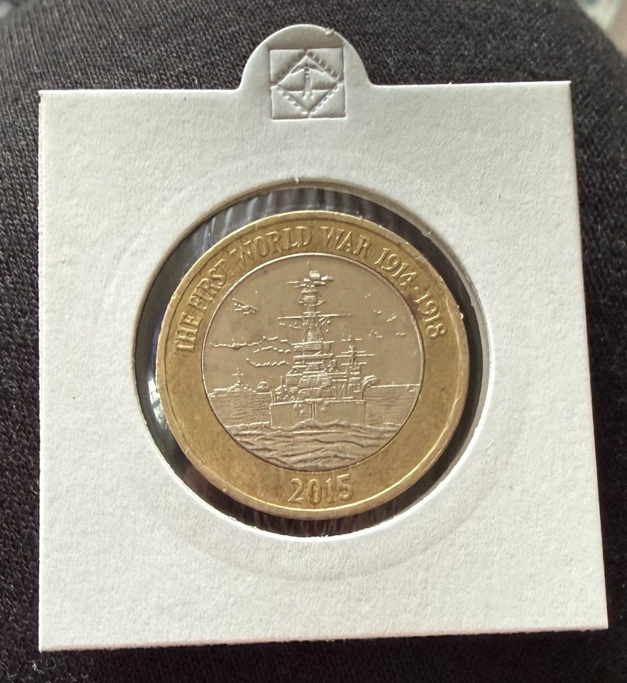 2015 £2 Two Pound Coin HMS Belfast RARE FULL FLAG ERROR - GREAT EXAMPLE ...
