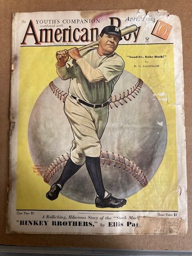 1935, Babe Ruth "American Boy" Magazine Original Rough Shape/Discounted ...