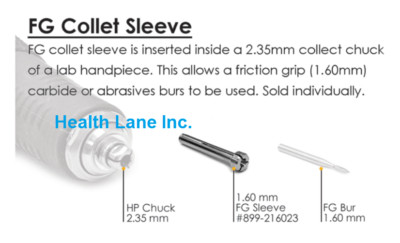 Meta BesQual Dental Lab Handpiece Collet Sleeve Converts HP to FG Burs ...