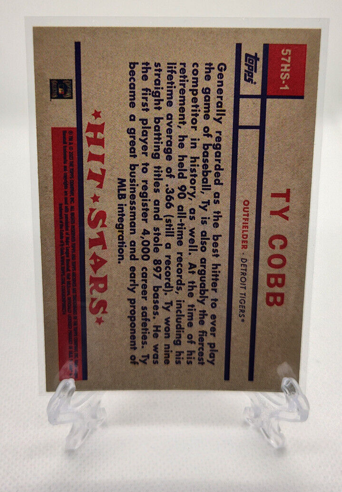 2023 Topps Archives 1957 Retro Hit Stars #57HS-1 Ty Cobb Detroit Tigers ...