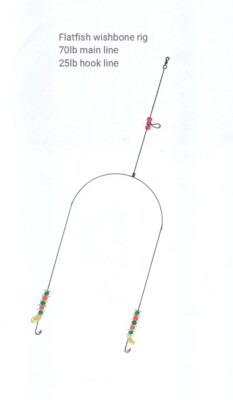 4 X Two hook wishbone Sea fishing rig 2/0 Aberdeen hook | eBay UK