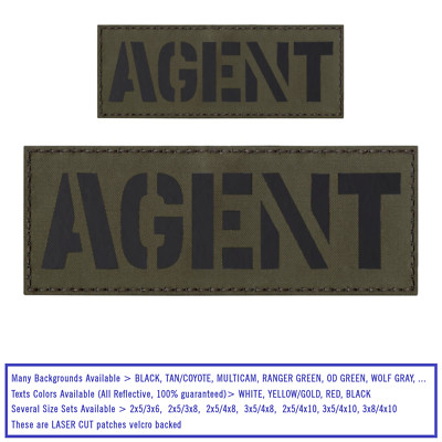 Bundle Set 2 Agent Reflective Patches Plate Carrier Police FBI Federal ...