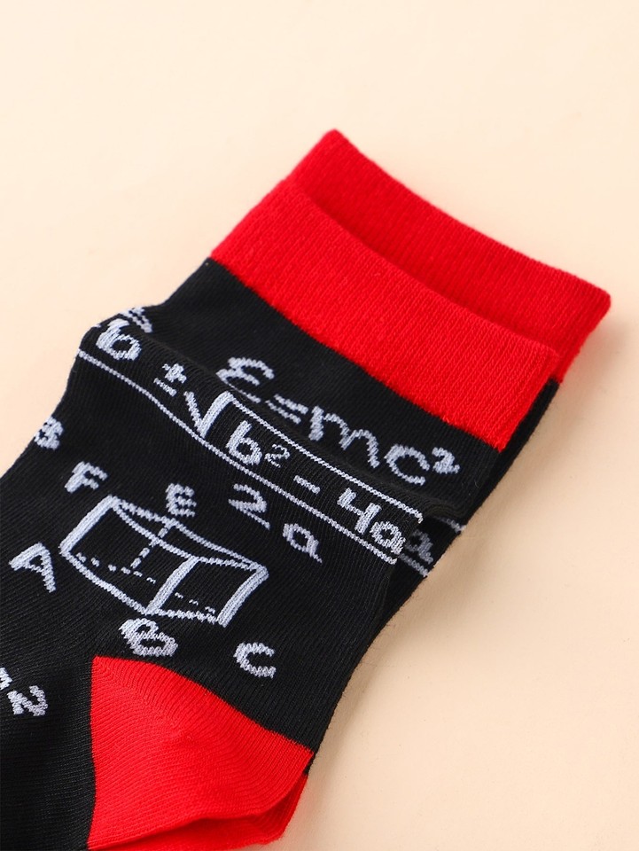 Science Math Pattern Crew Socks Funny Socks for Men Novelty Socks Funky ...
