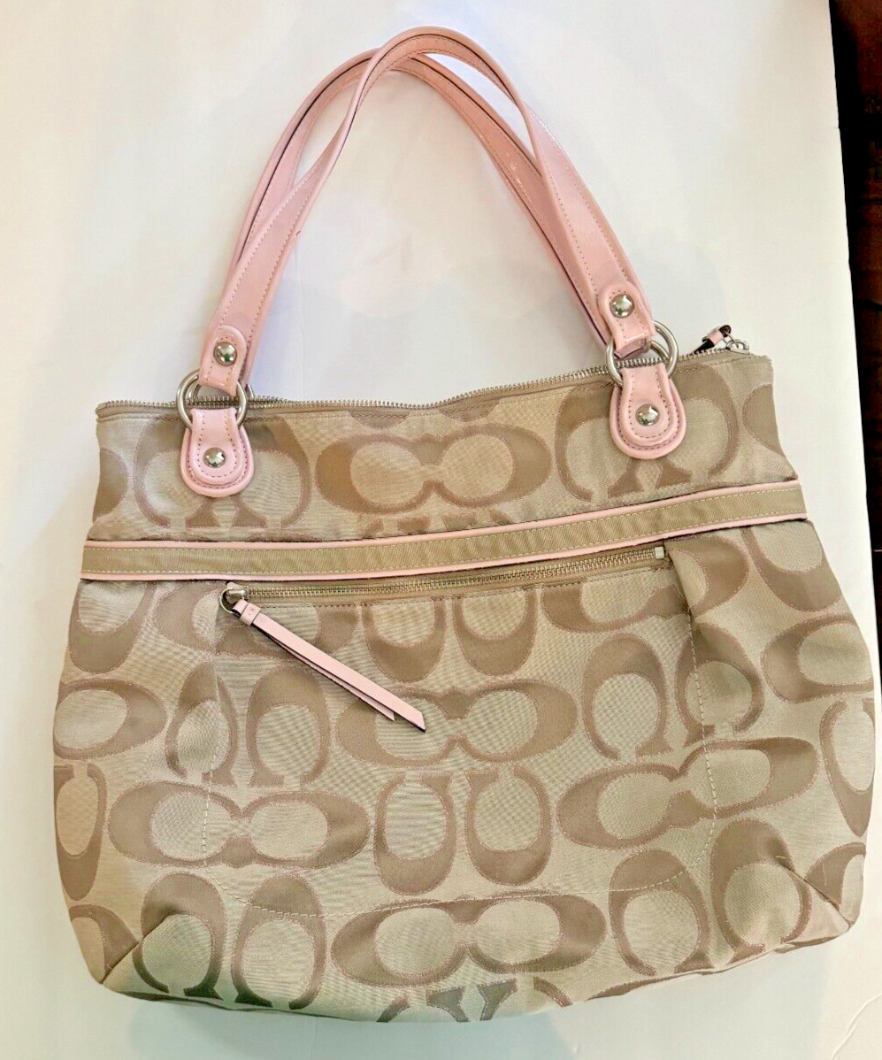 Coach Signature Tote with Pink Glitter and Pink Paten… - Gem