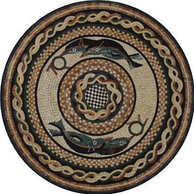 Garden and Pool Mosaic Dolphin Greco Roman Marble Tiles Natural Stone ...