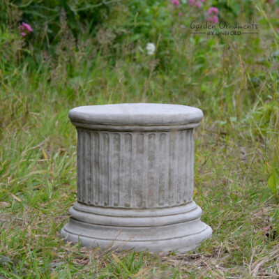 Column Plinth Round Hand Cast Stone 9″ Garden Ornament Stone Concrete ...