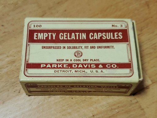 Vintage Parke, Davis & Co Empty Capsules Box No.3 | eBay