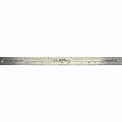 18 Inch Ruler Stainless Steel mm, 1/32 with Cork Back Made in USA | eBay