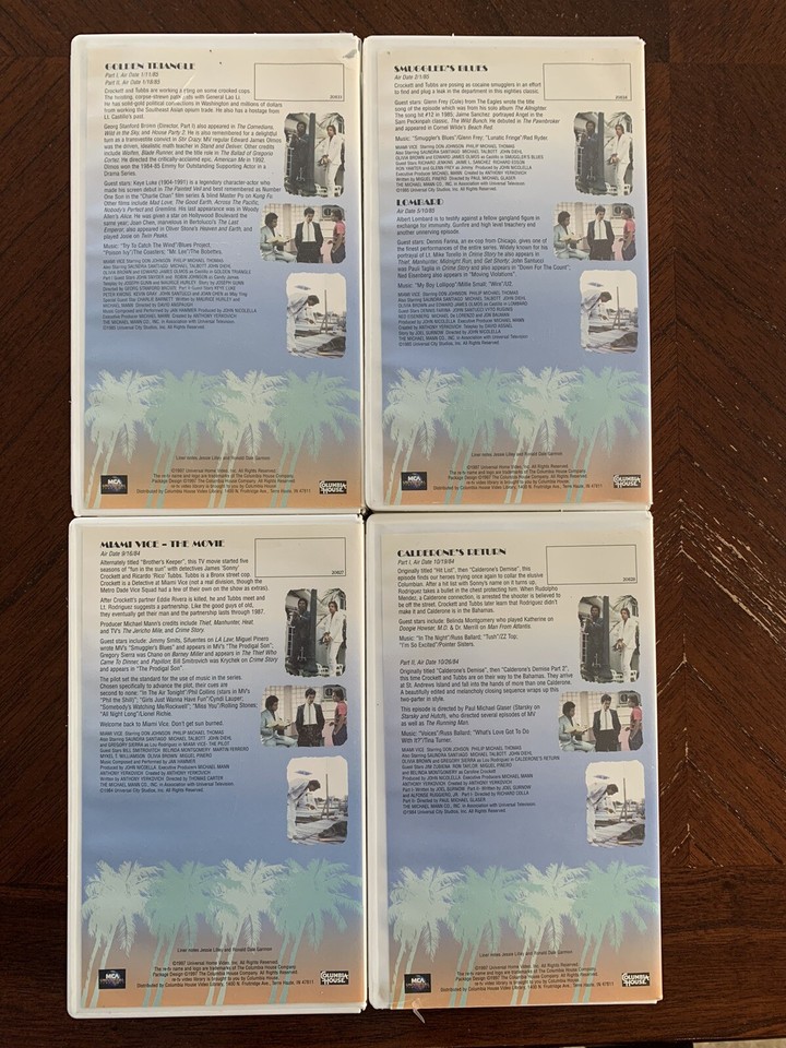 Miami Vice VHS Collector's Edition Tapes 4 Pack Includes MV The Movie 5 ...