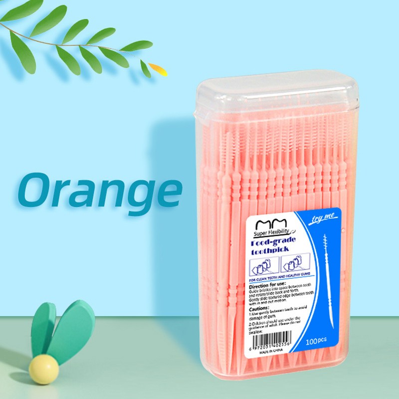 Teeth Dental Floss Pick Toothpick Brush Double-Head Interdental Brush ...