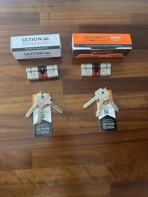 2 x Ultion 3 Star Locks , £5,000 security guarantee. 35mm/35mm KEYED ...