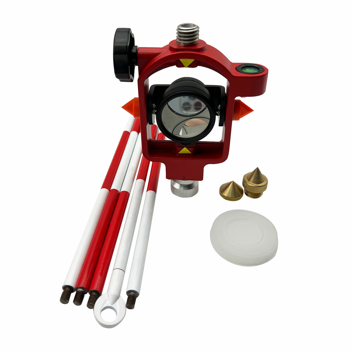 RED COLOR ADS106 MINI PRISM WITH POLES FOR TOPCON SOKKIA NIKON TOTAL ...