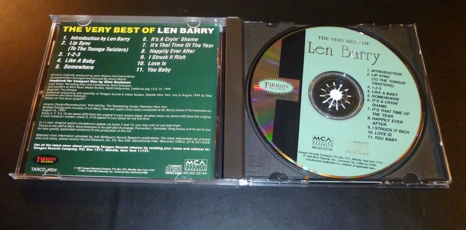 LEN BARRY "The Very Best Of Len Barry" (CD 1994) 11-Tracks ***GREAT ...