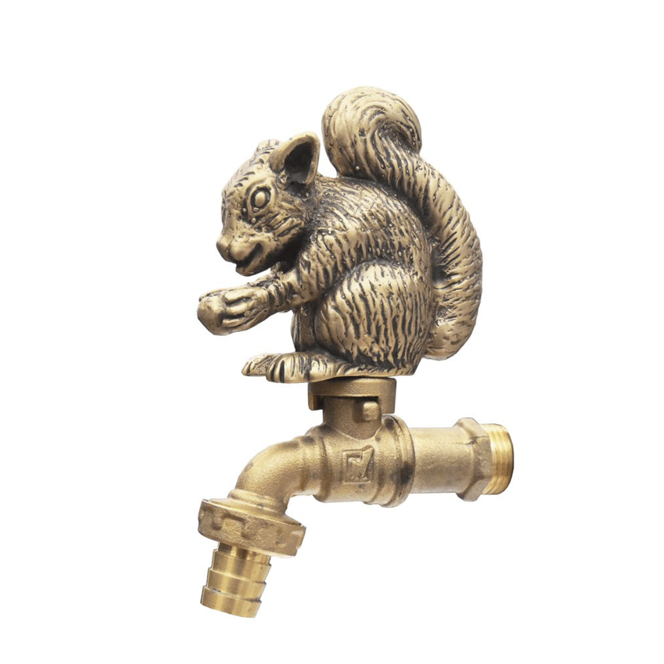 Vintage Brass Basin Sink Faucet Tap Water Squirrels, sparrows, owls ...