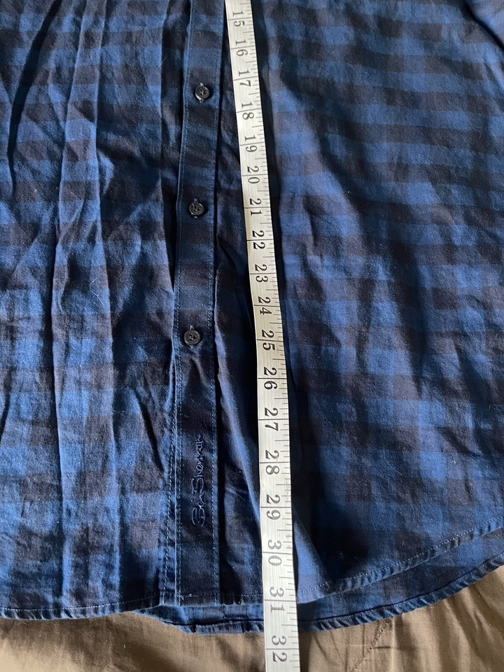 Ben Sherman Mens Shirt Size Large Button Down Plaid Long Sleeve Western ...