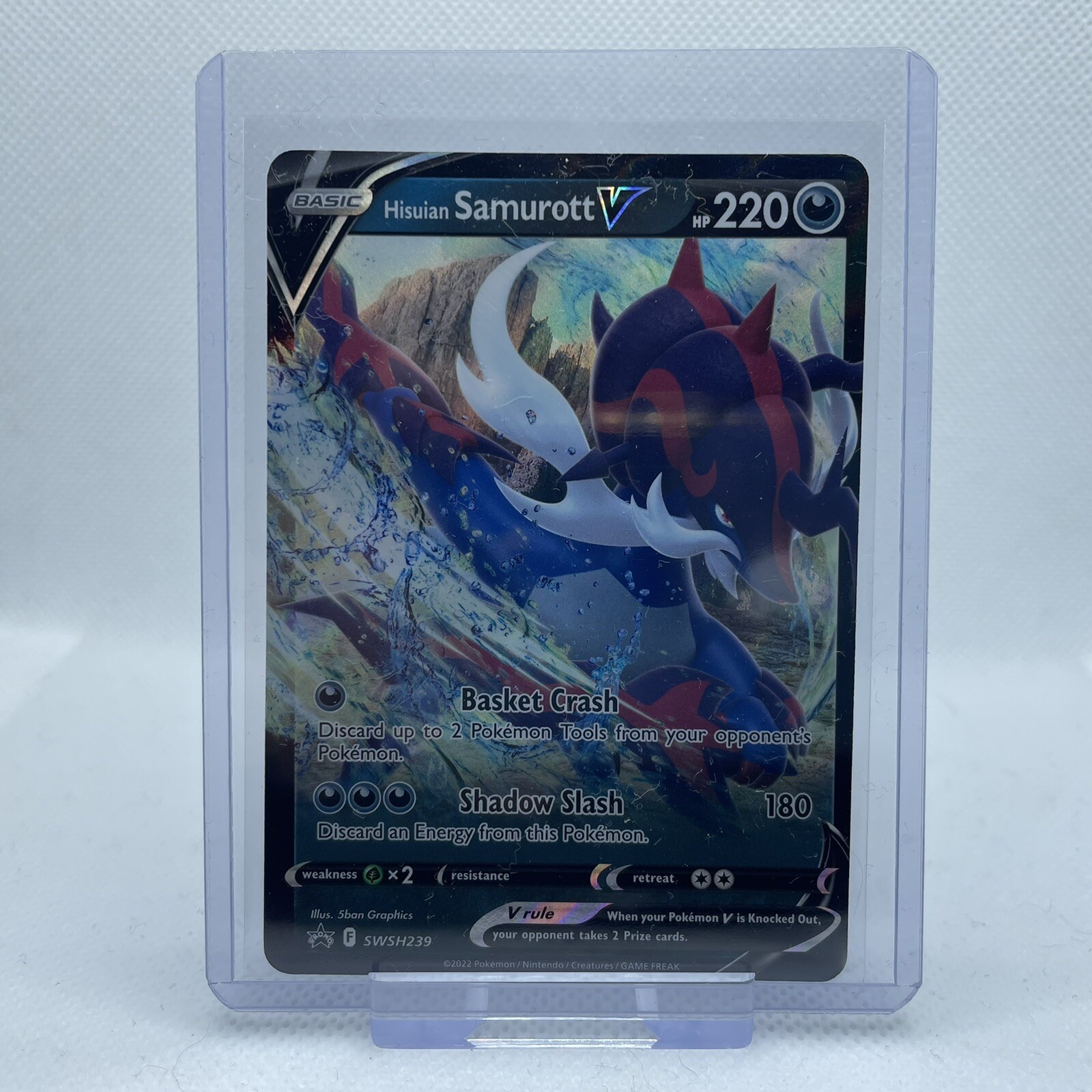 Hisuian Samurott V SWSH239 Black Star Card M/NM Divergent Powers Tin ...