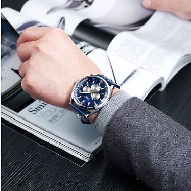 Calendar watch week leather men's watch large dial quartz watch | eBay