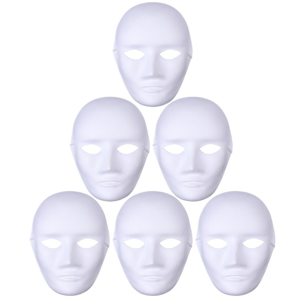 6 Pcs Blank Face Masks to Decorate Carnival for Masquerade Party | eBay UK