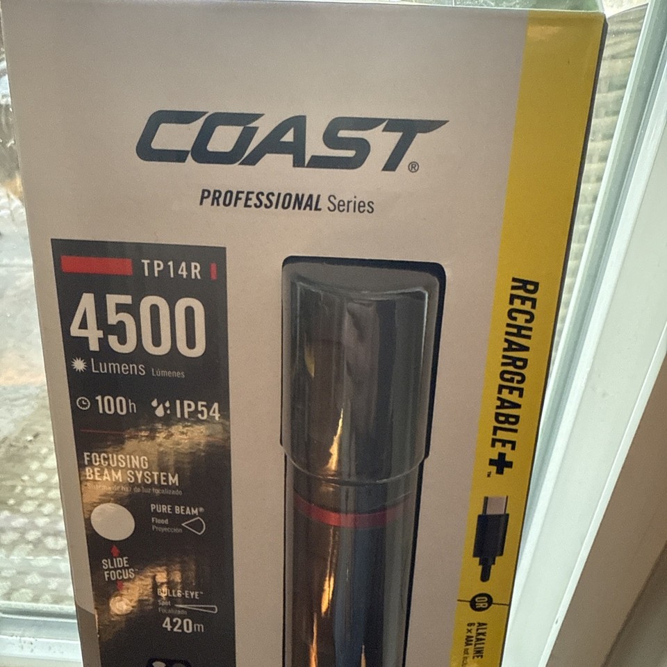 Coast Professional Series TP14R 4500 Lumen Focusing Beam Flashlight ...