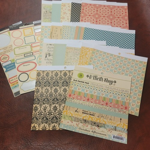 October Afternoon 8 x 8 Thrift Shop Paper Collection & Used Word ...