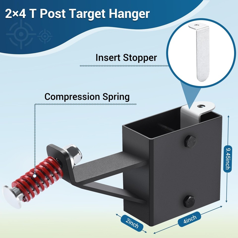 7" x 12" AR500 Steel Targets for Shooting with T Post Target Hanger, 1/ ...